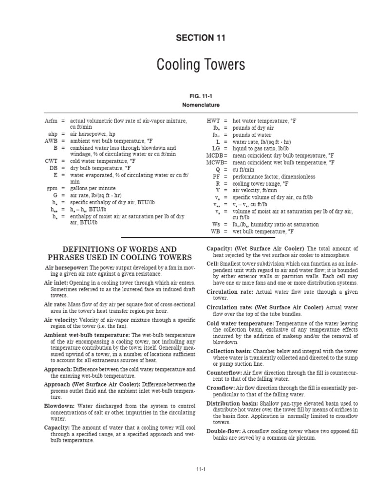 GPSA SECTION 11 Cooling Towers Compressed Compressed | PDF