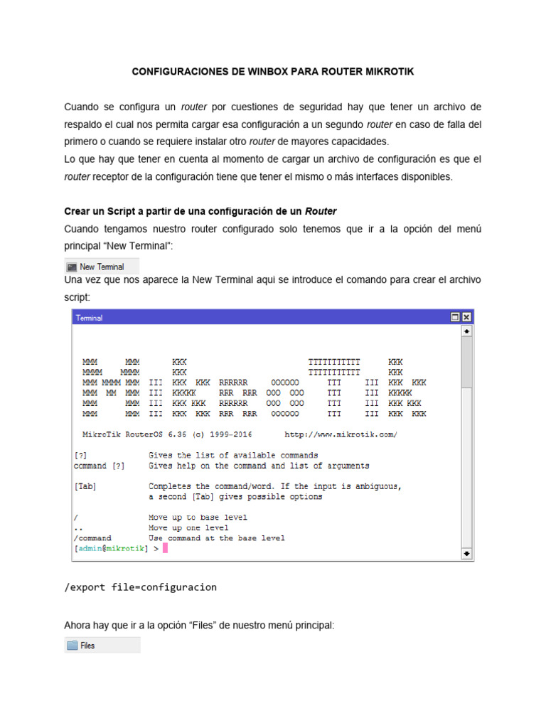 Configuraciones de Winbox para Router Mikrotik | PDF