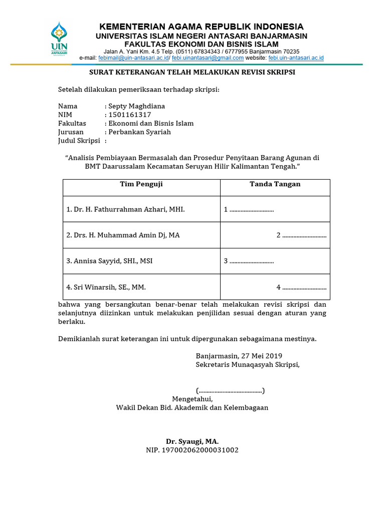 Blangko Telah Revisi | PDF