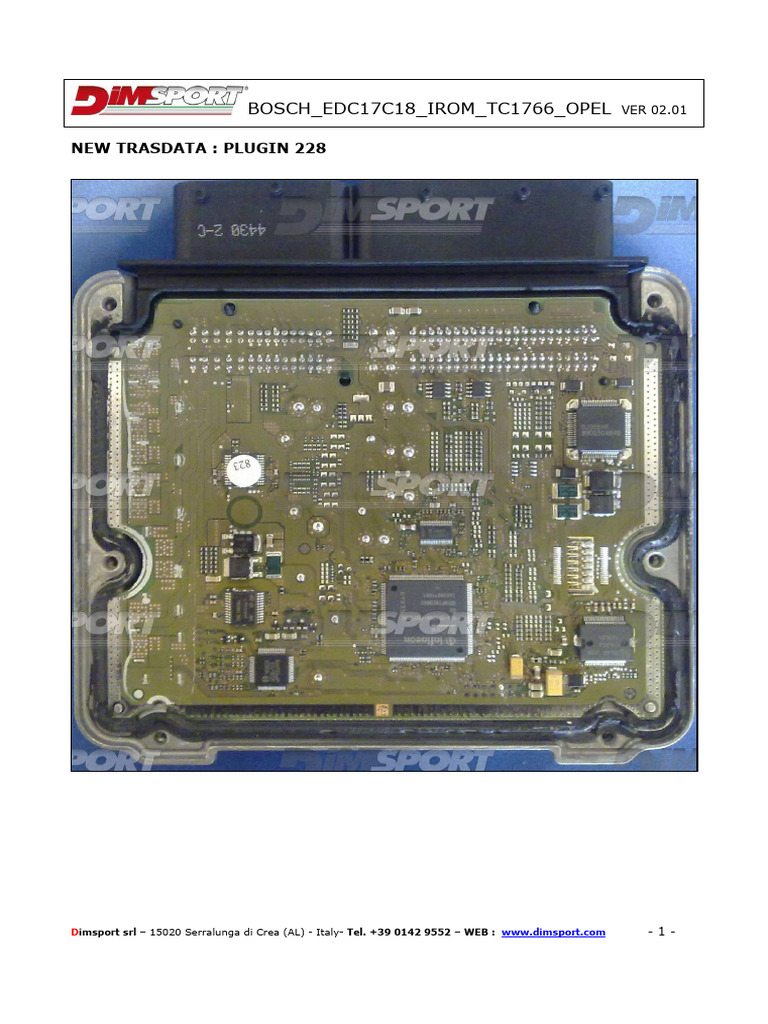 NT Bosch Edc17c18 Irom TC1766 Opel 1033 | PDF
