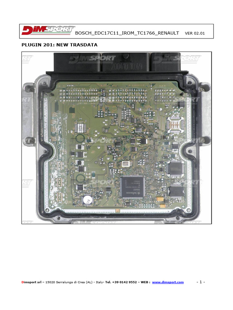Nt Bosch Edc17c11 Irom Tc1766 Renault 1033 | PDF