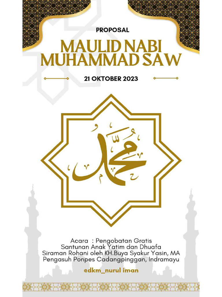 Proposal - Maulid Nabi Muhammad - DKM Nurul Iman | PDF