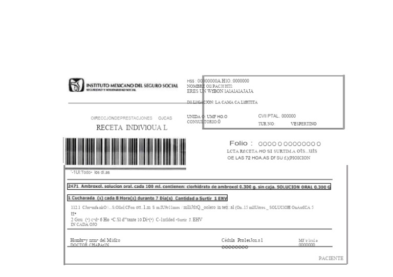 Recetas IMSS | PDF