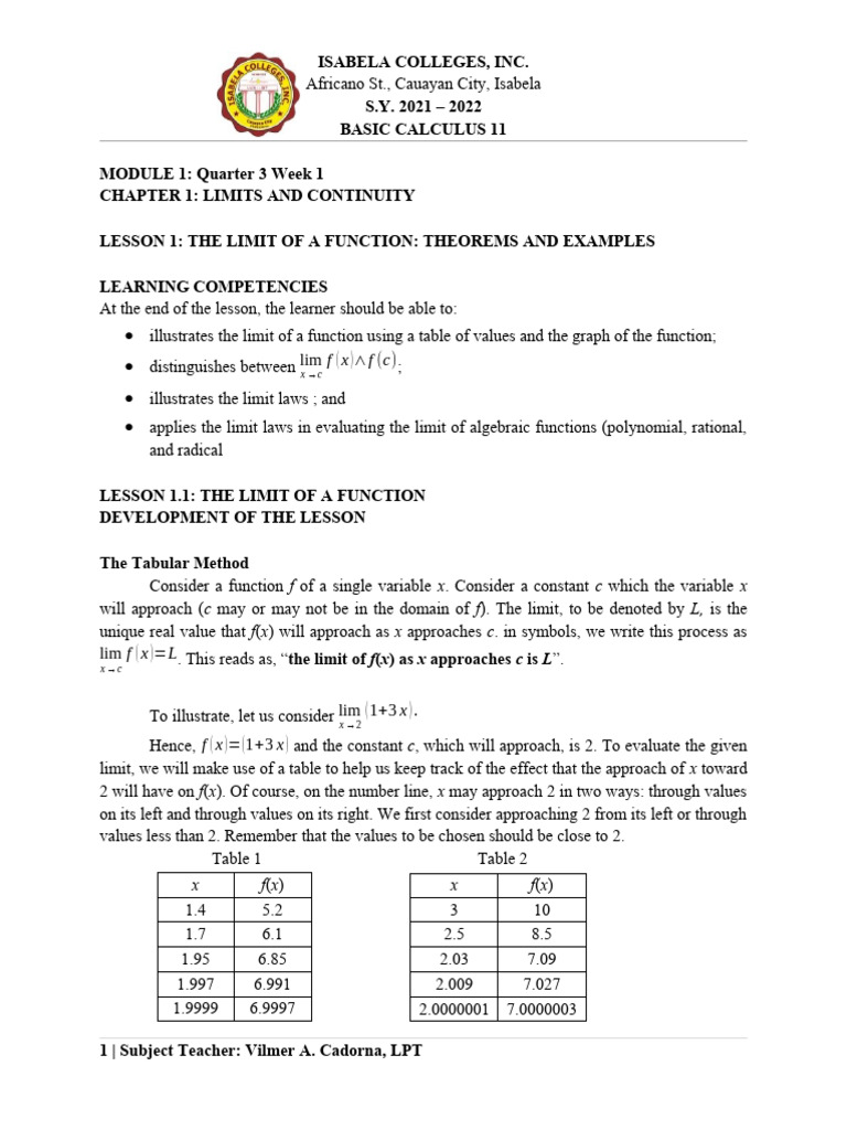 Basic Calculus 11 | PDF