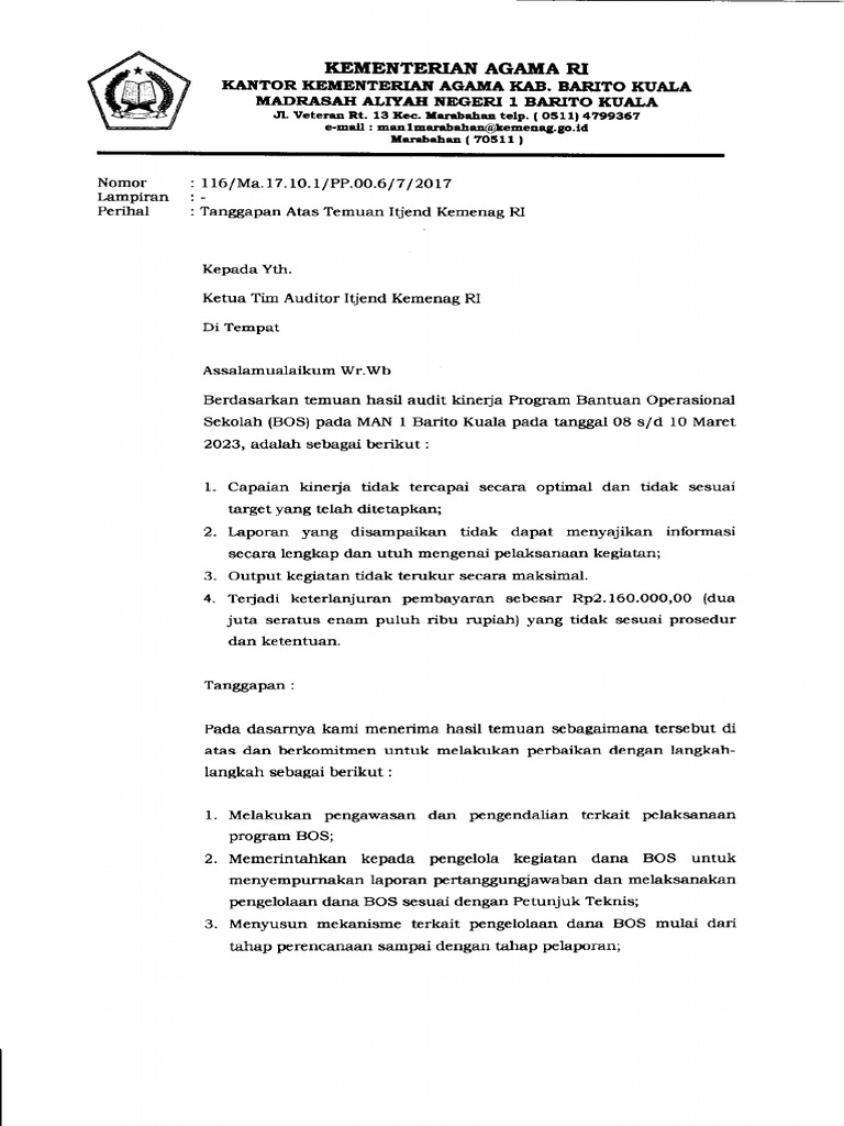 Tanggapan Hasil Temuan | PDF