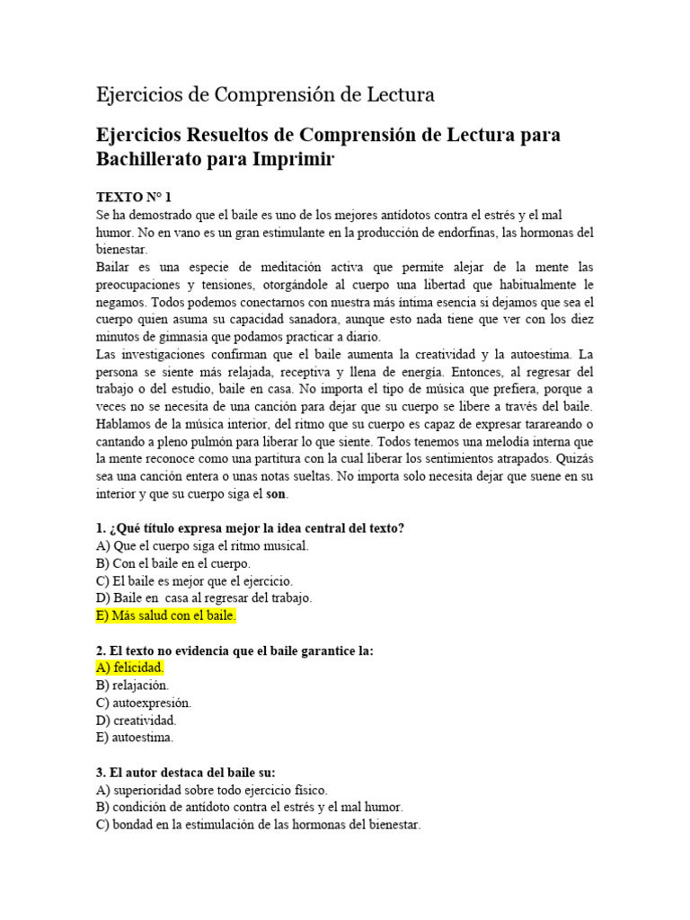Evaluación de Comprensión Lectora | PDF