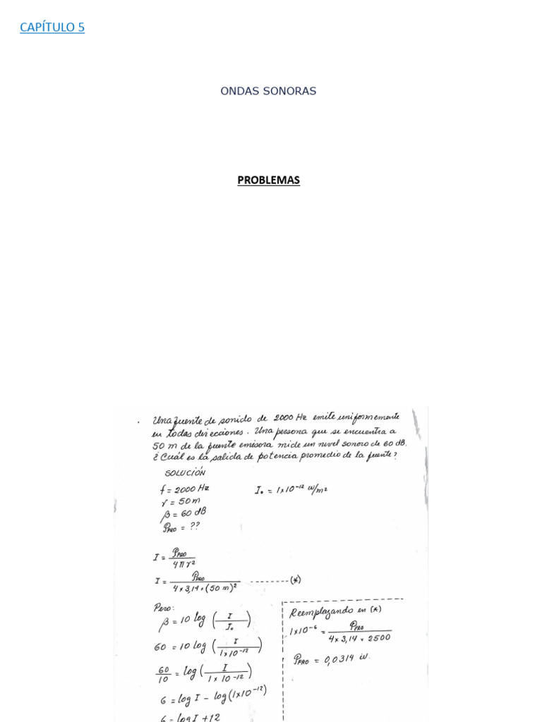 Capítulo 5. - Ondas Sonoras - Problemas | PDF