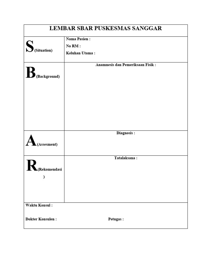 11 Lembar Sbar Puskesmas Sanggar by DR Irfanuddin | PDF