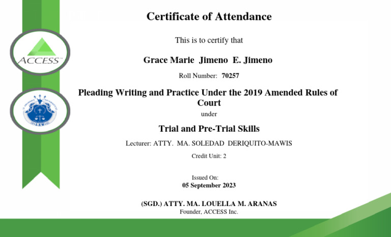 Certificate Pleading Writing and Practice Under The 2019 Amended Rules ...