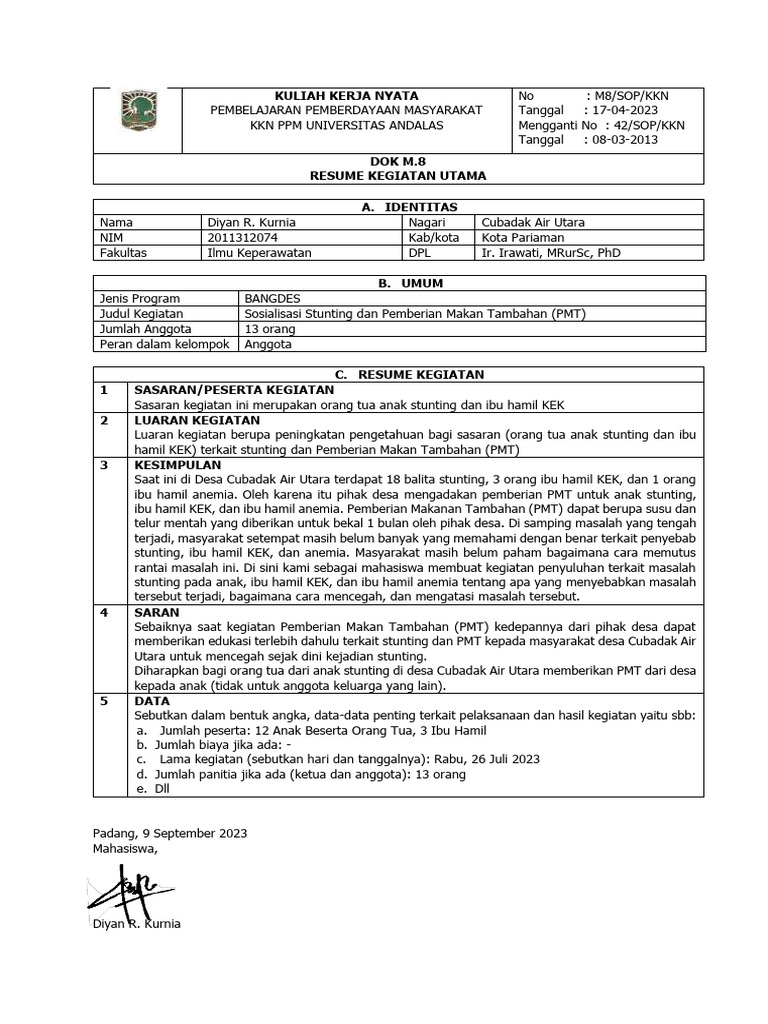 form M.8 Diyan | PDF