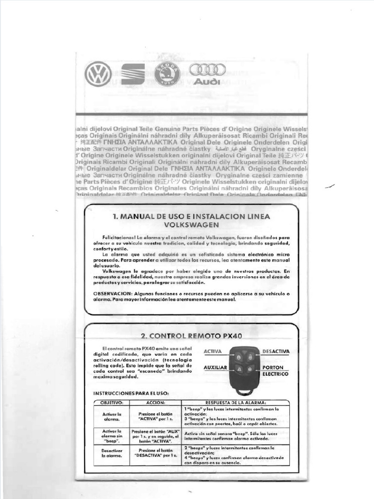 Dokumen - Tips Manual Alarma VW PST | PDF