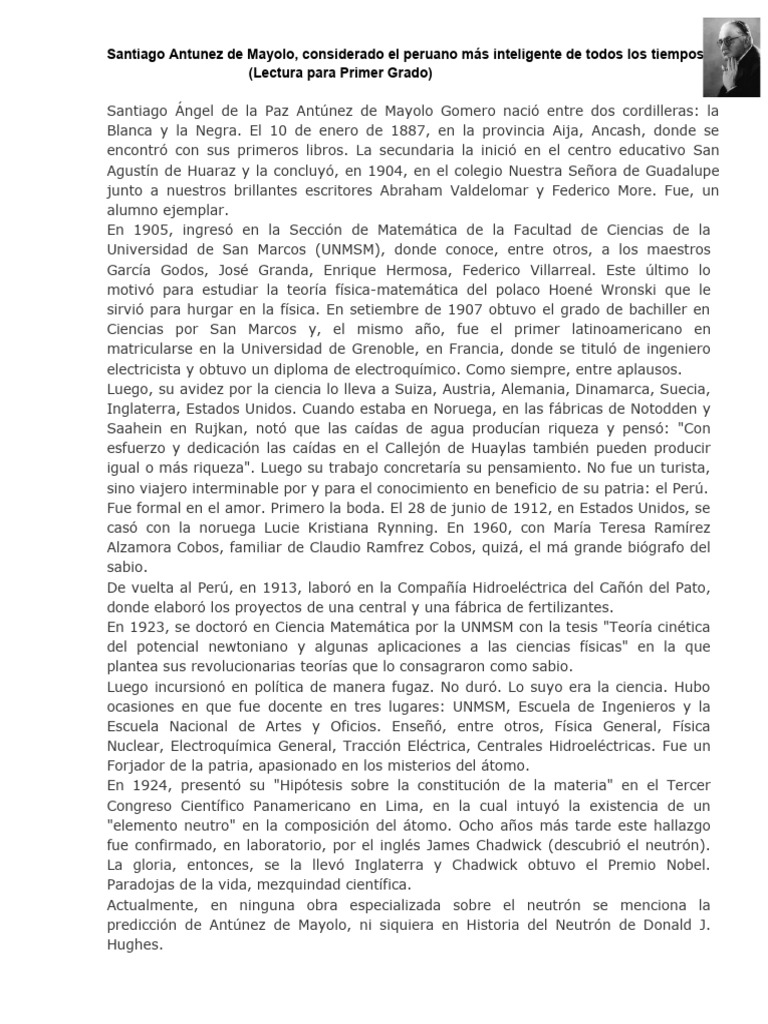 Santiago Antunez de Mayolo | PDF | Science
