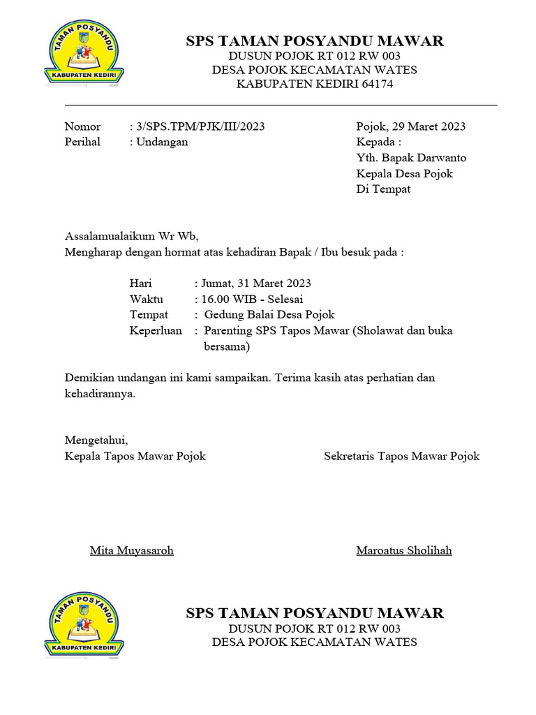 UNDANGAN BUBER TAPOS 2023 | PDF