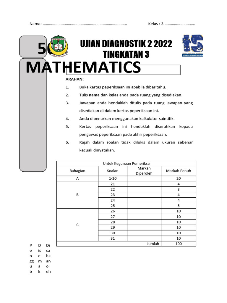 Ujian Diagnostik 2 Ting 3 Pdf