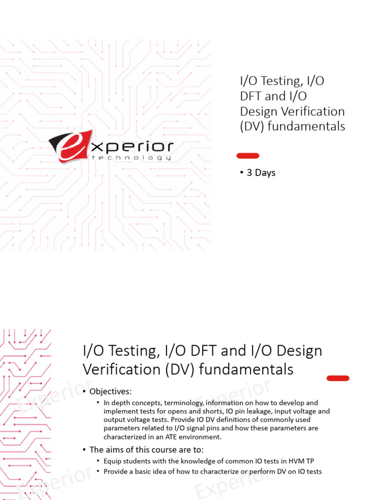 2 - IO Testing, DFT and Design Verification (DV) Fundamentals - Student ...