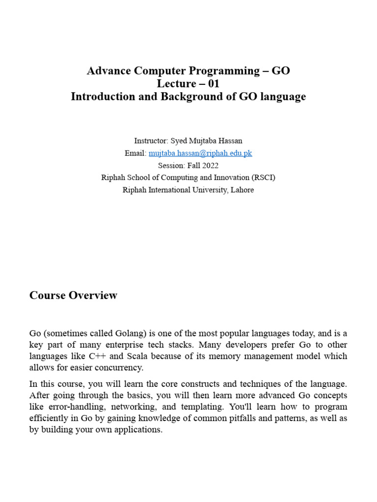 ACP Lecture 01 - Introduction | Download Free PDF | Computer ... ACP Lecture 01 - Introduction | Download Free PDF | Computer ...