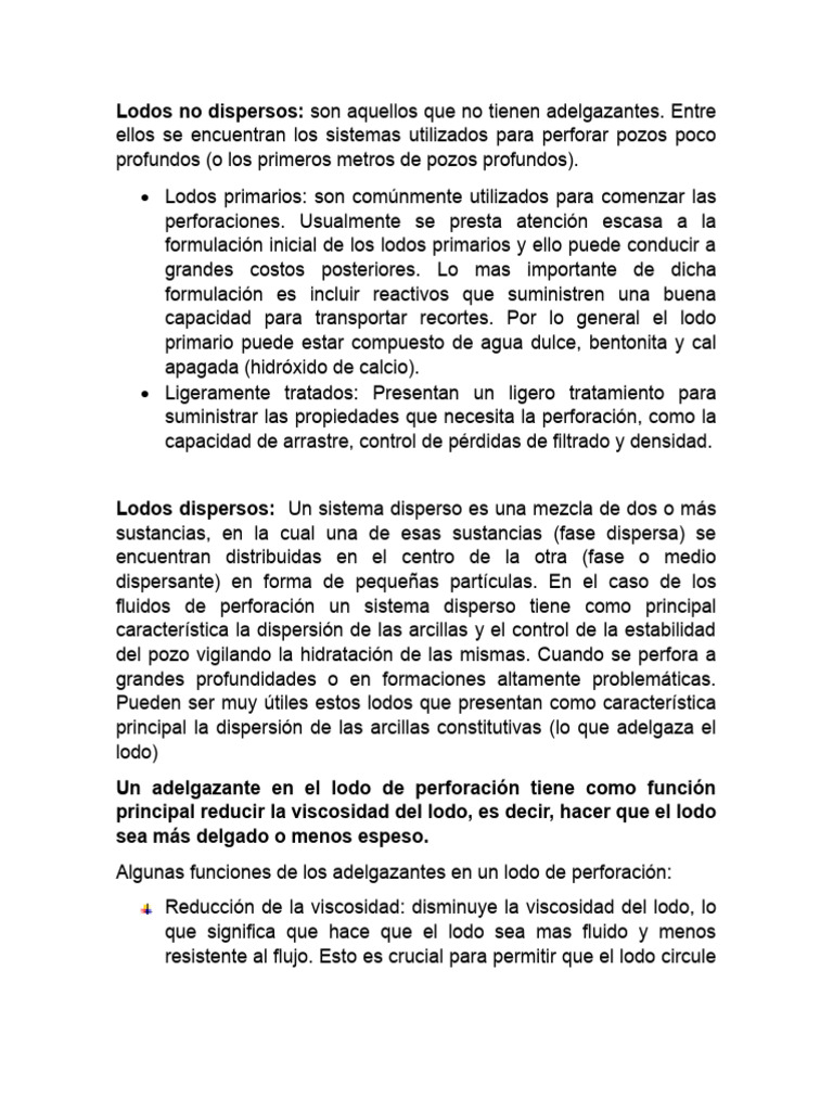 Lodos No Dispersos y Dispersos | PDF
