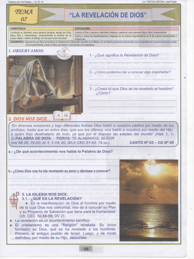 07 La Revelacion de Dios | PDF | Creencia religiosa y doctrina | Religiones religiosas