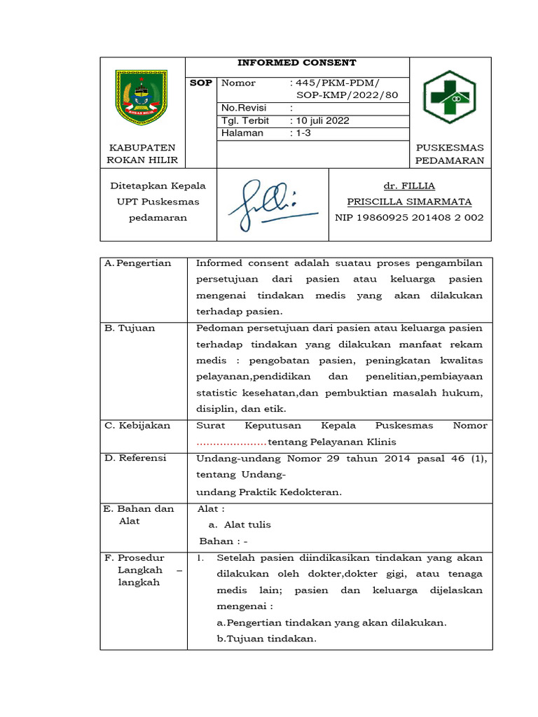 Prosedur Informed Consent Medis | PDF