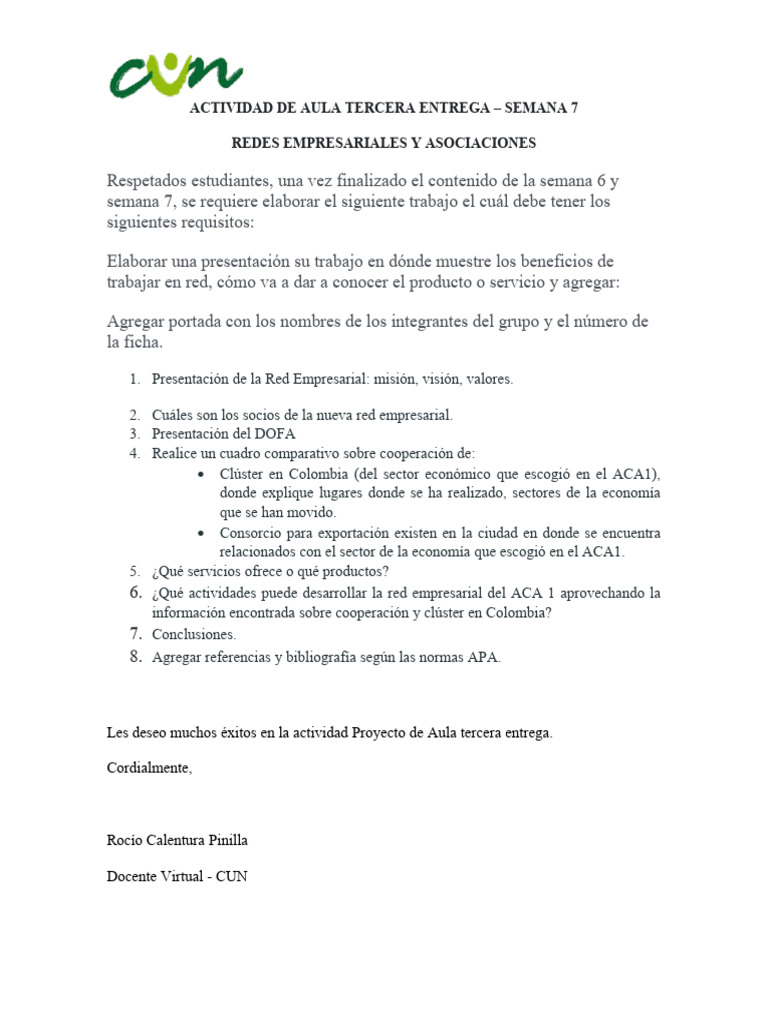 PROYECTO DE AULA TERCERA ENTREGA SEMANA 7-R.E y A. | PDF | Negocios