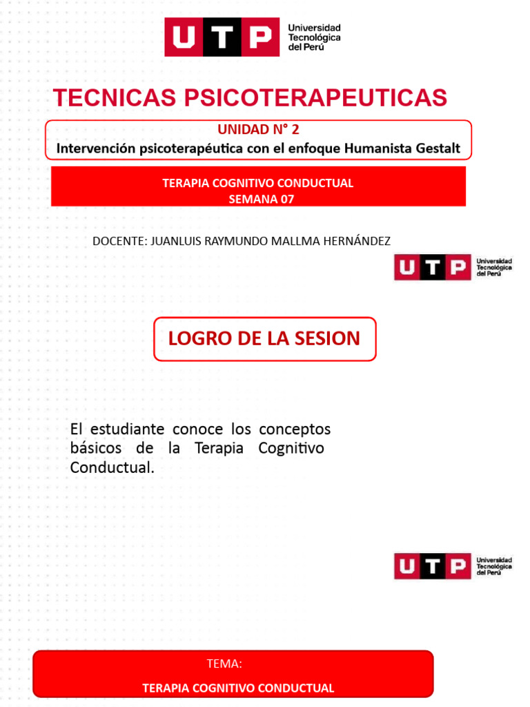 S07 - TCC | PDF | Terapia de conducta cognitiva | Psicoterapia