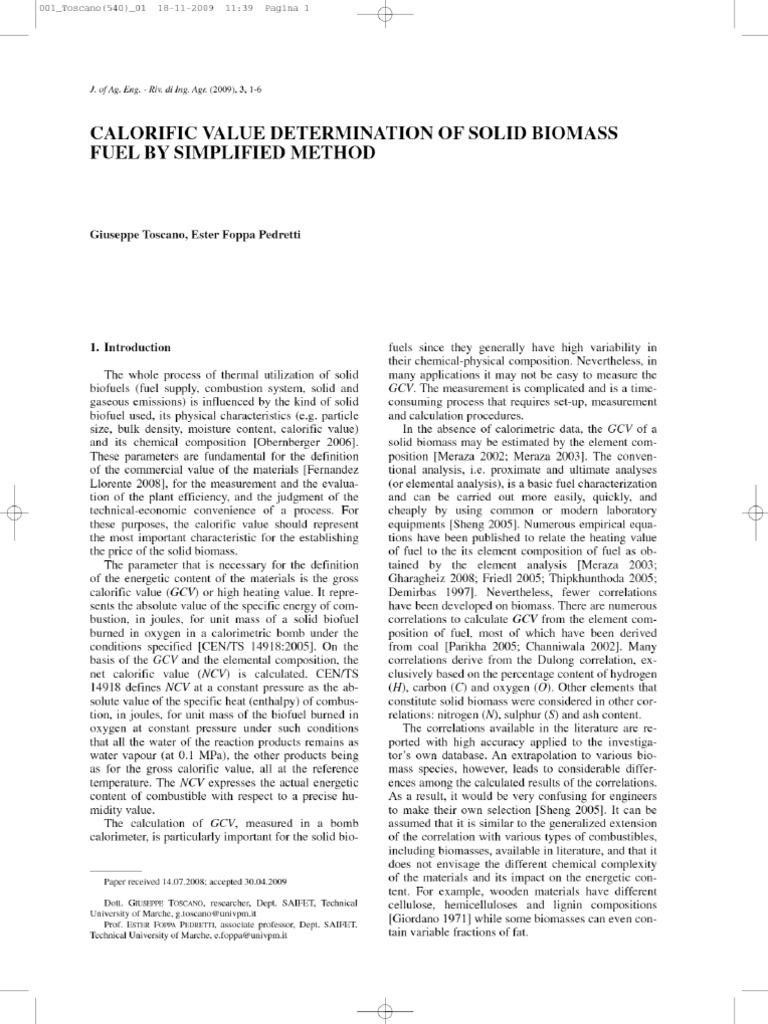 View of CALORIFIC VALUE DETERMINATION OF SOLID BIOMASS FUEL BY ...