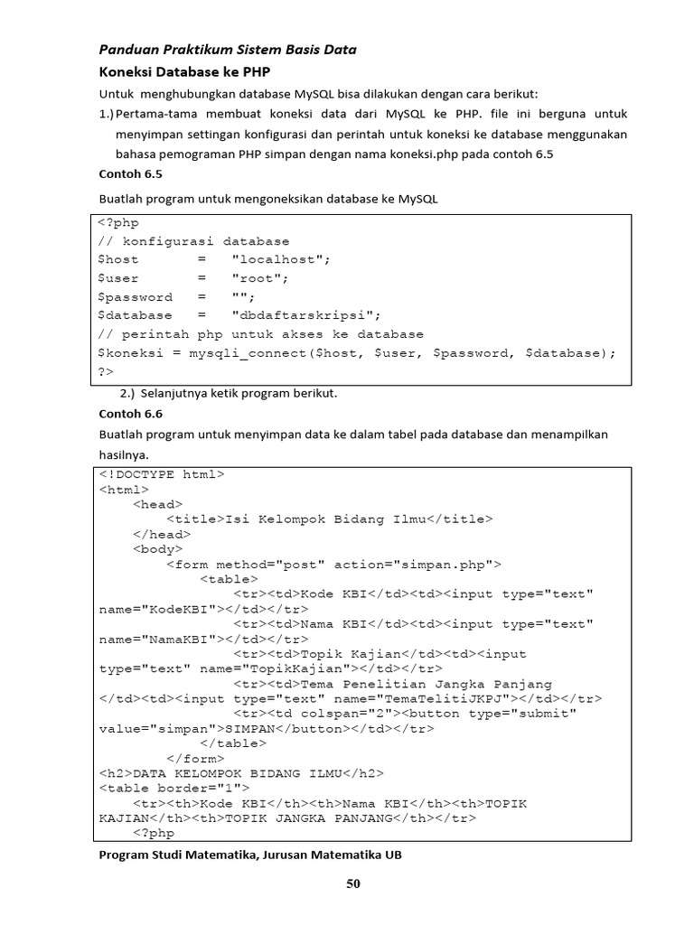 P15 Koneksi Database Ke PHP | PDF | Seni