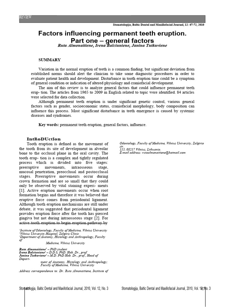Erupsi Gigi Permanen | PDF | Human Tooth | Dental Anatomy