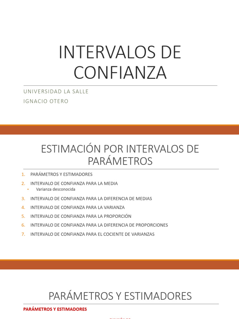 INTERVALOS - CONFIANZA - PDF - Acceso Directo | PDF