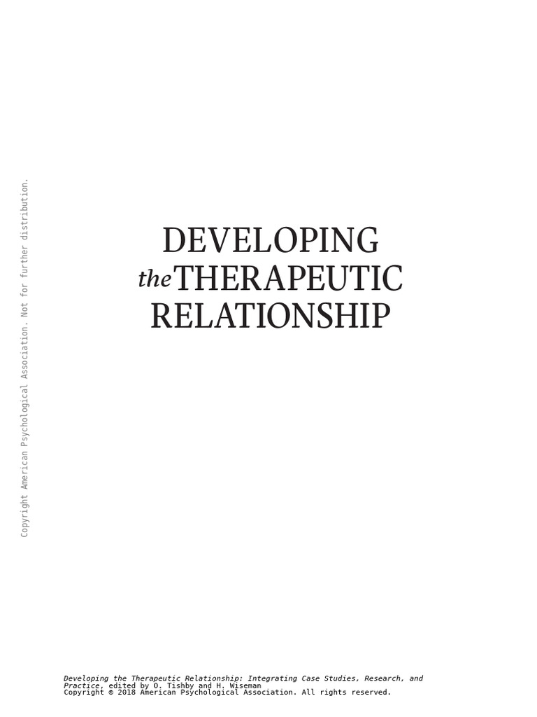 Developing Therapeutic Relationship | PDF | Psychotherapy | Therapy