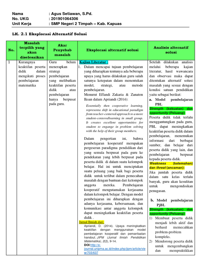 LK 2 1 Eksplorasi Alternatif Solusi | PDF