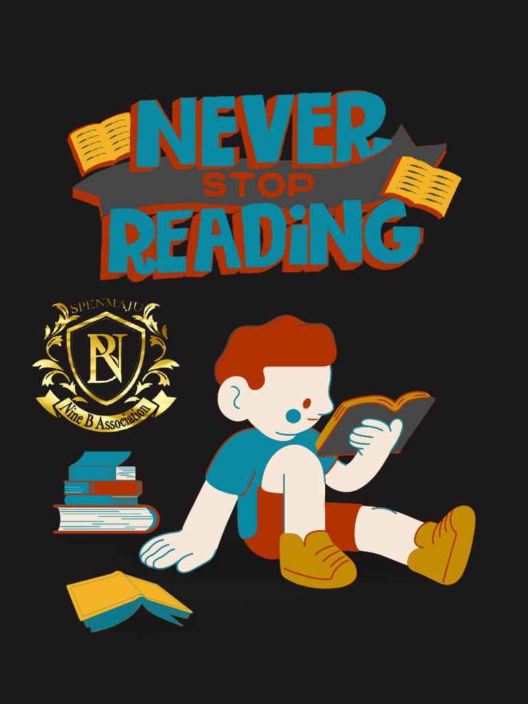 Illustrated Motivational Poster Never Stop Reading | PDF