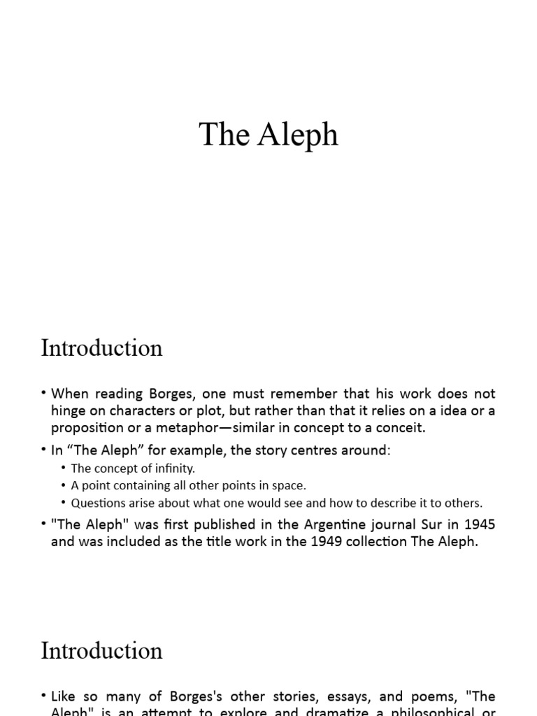 The Aleph | PDF | Classics