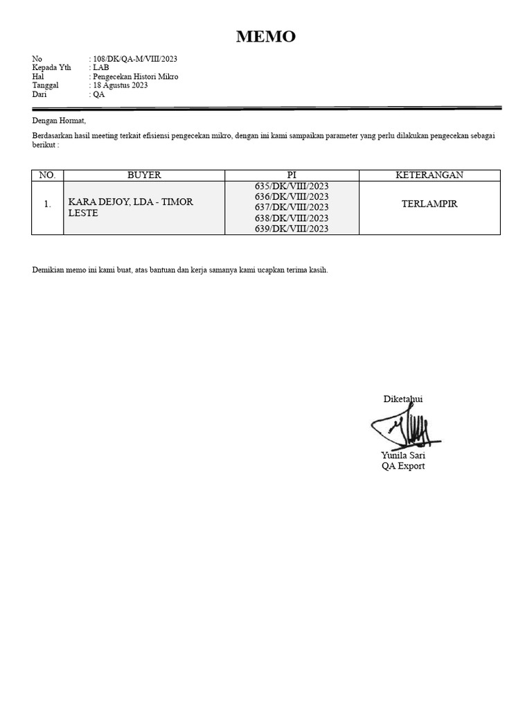 Pengecekan Mikro Produk Timor Leste | PDF