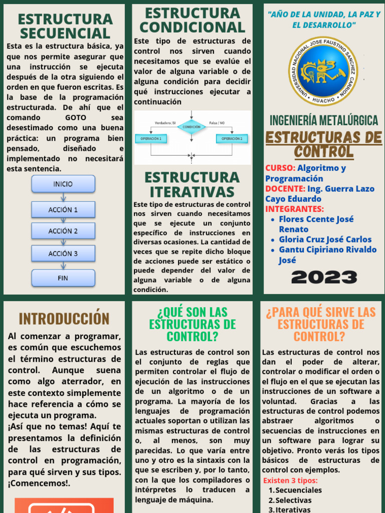 Triptico de Estructura de Control (BOTAME TU GAAAA PAYASO) | PDF | Flujo de control | Lenguaje ...