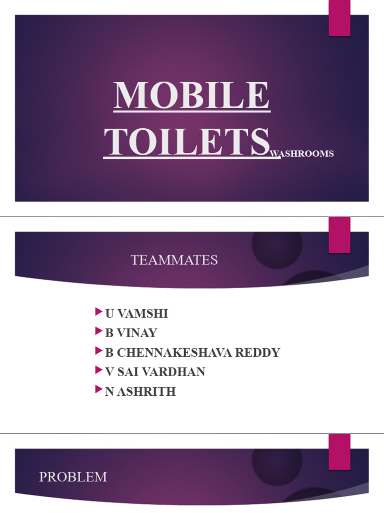 Mobile Toilets: Washrooms | PDF | Toilet | Sanitation