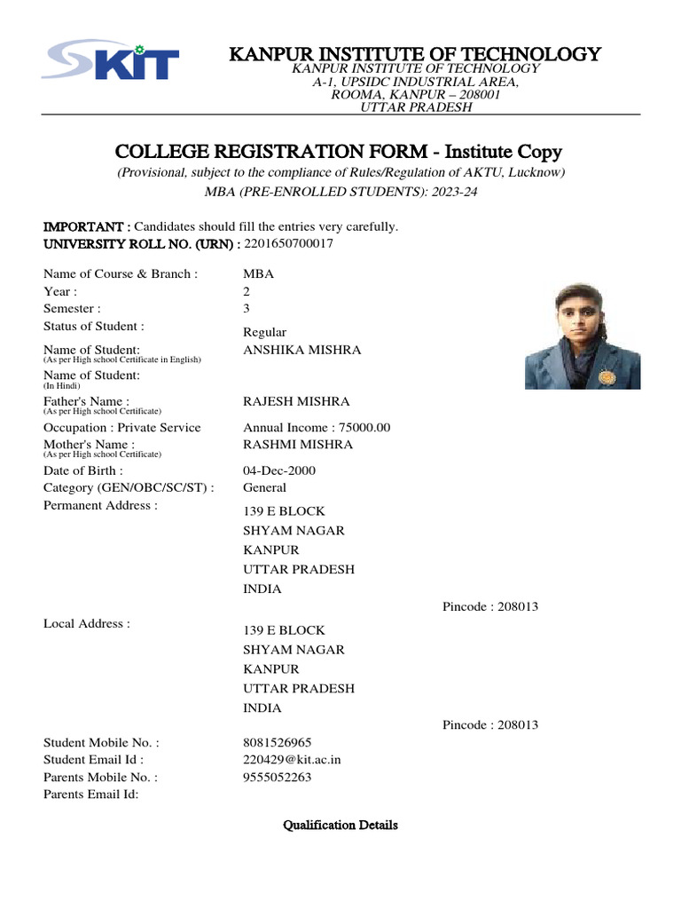 RegistrationForm 2201650700017 | PDF