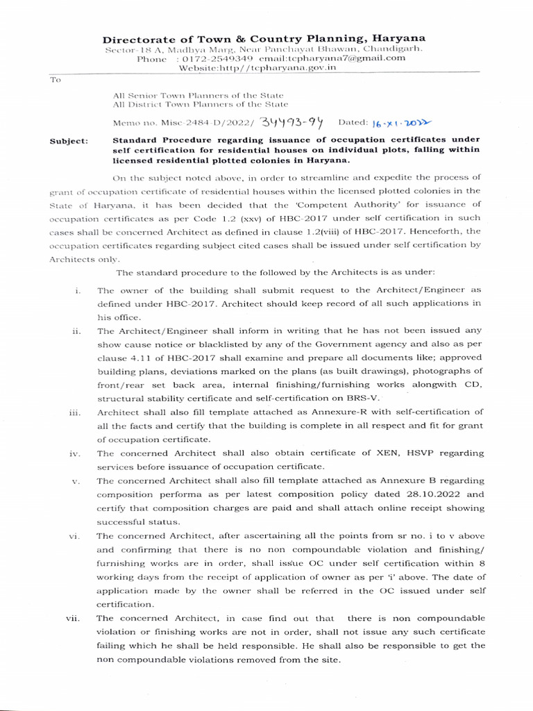 Completion Under Self Certification (DTP Office) | PDF