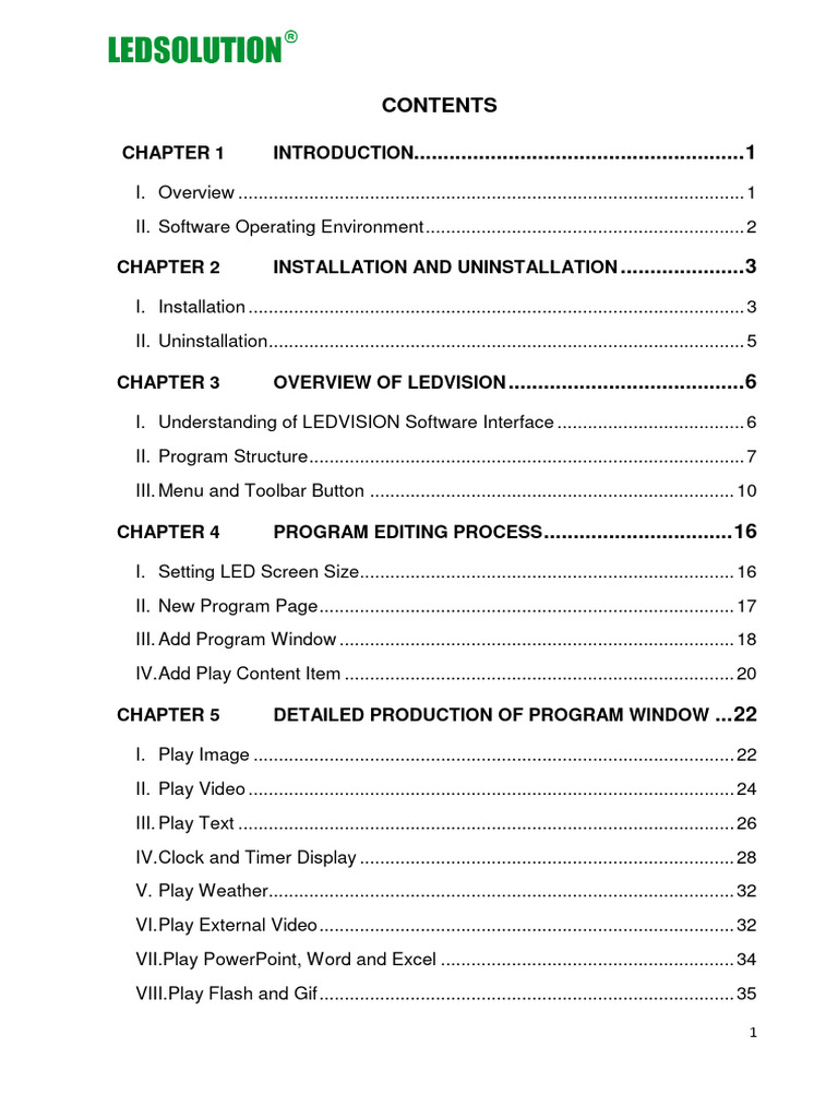 Ledvision User Manual | PDF