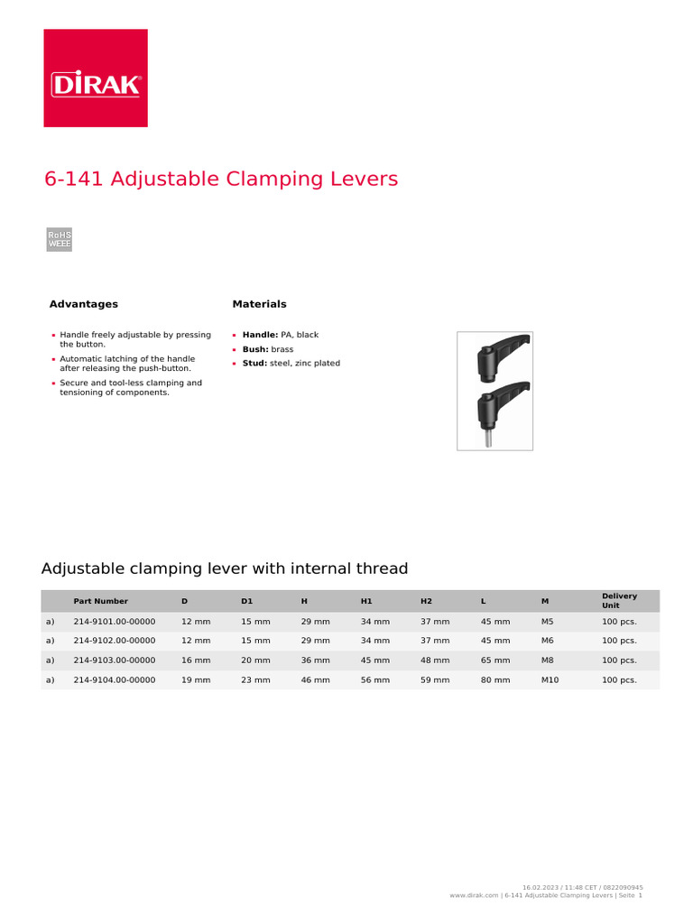 Dirak Adjustable Handle | PDF