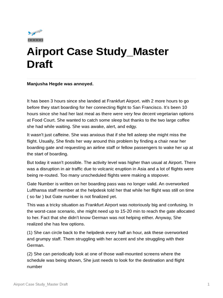 Airport Case Study Master Draft | PDF | Baggage