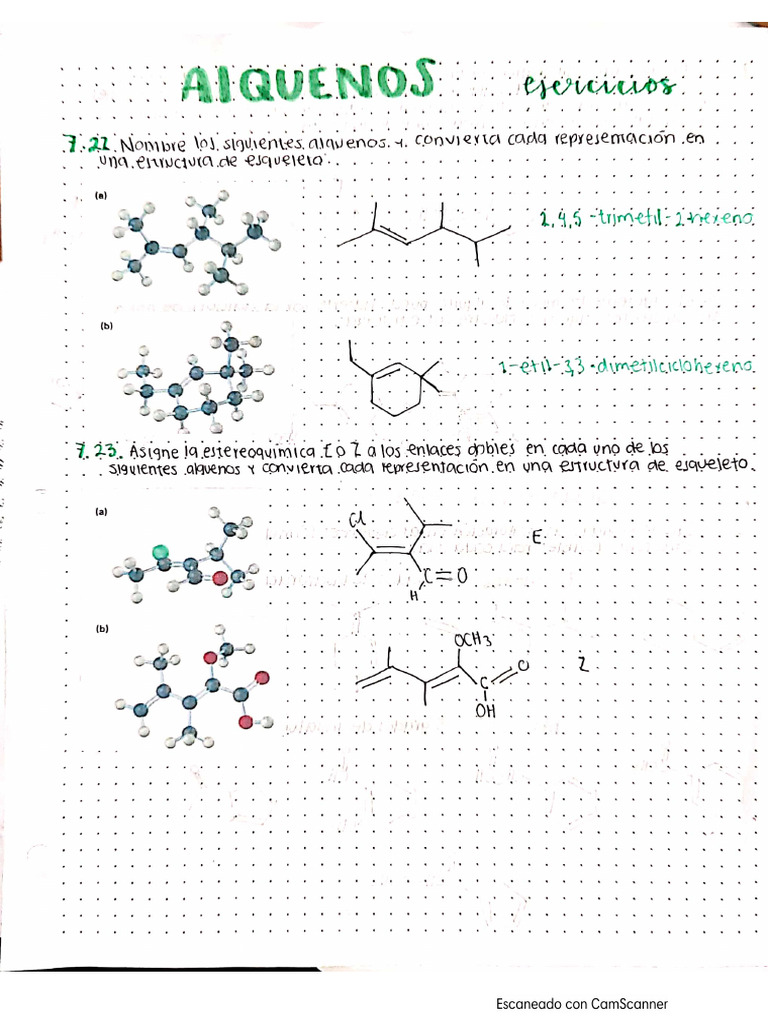 Ejercicios Alquenos | PDF