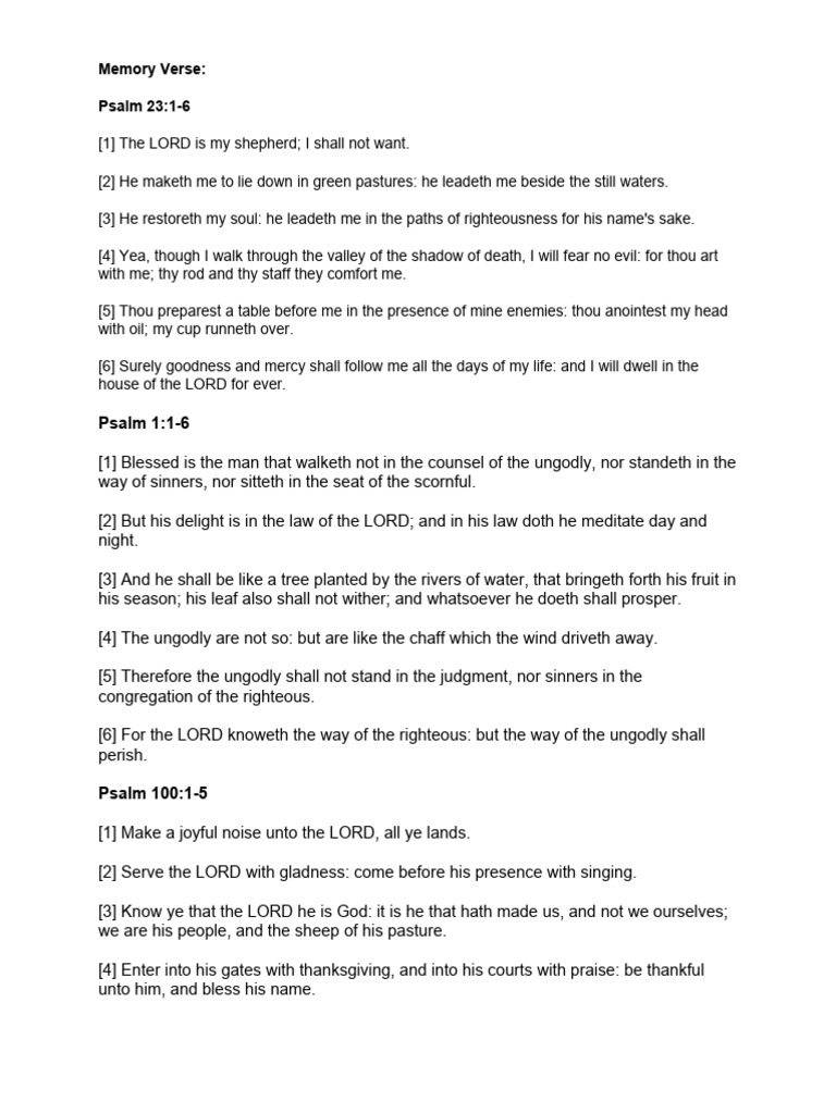 Kids' Bible Memory Verses Collection | PDF | Foreign Language Studies