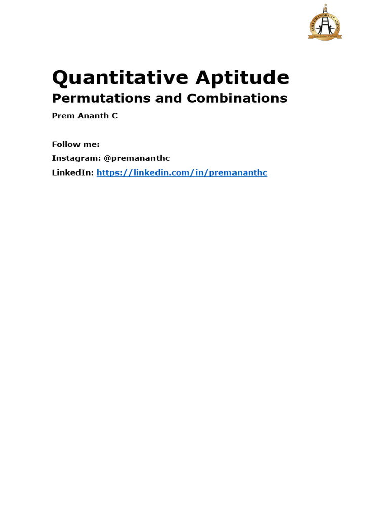 Permutations Combinations Pdf Discrete Mathematics Mathematics