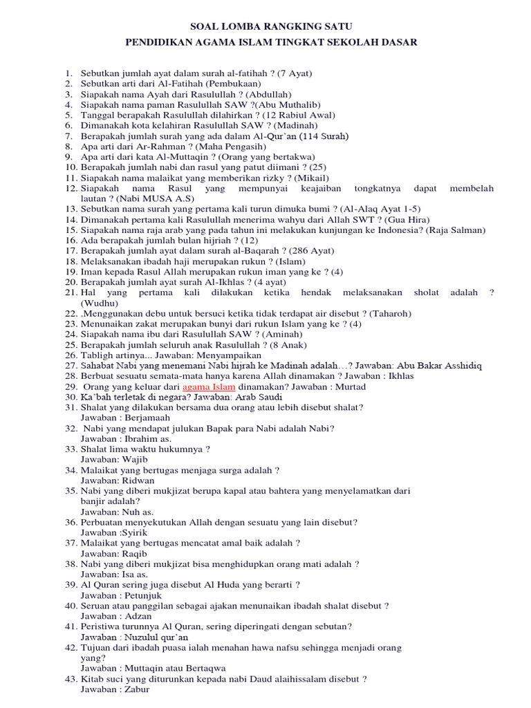 Soal Lomba Rangking Satu | PDF