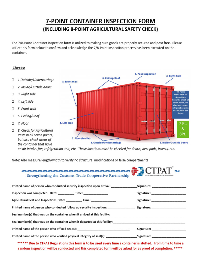 CTPAT Container Inspection Form | PDF