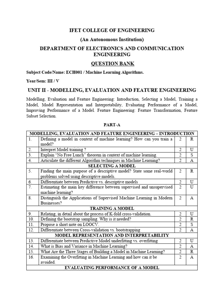 Ifet College of Engineering (An Autonomous Institution) Department of ...