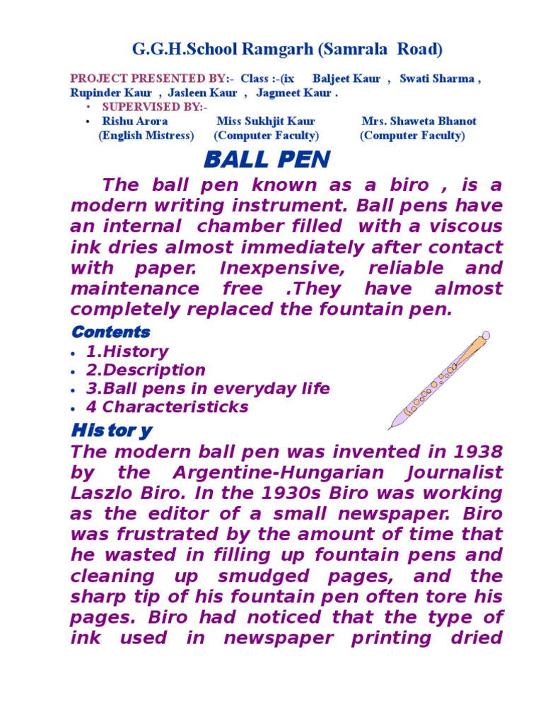 BALL Pen | PDF | Pen | Stationery