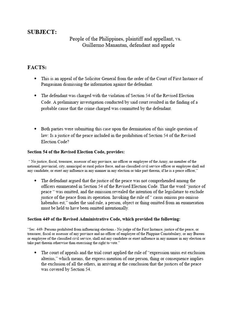 People Vs Manantan Digest | PDF