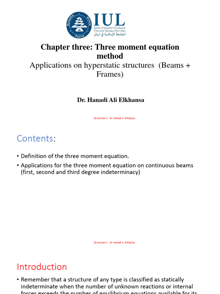 Chapter 3 Three Moment Equation Method (Part 1) | PDF